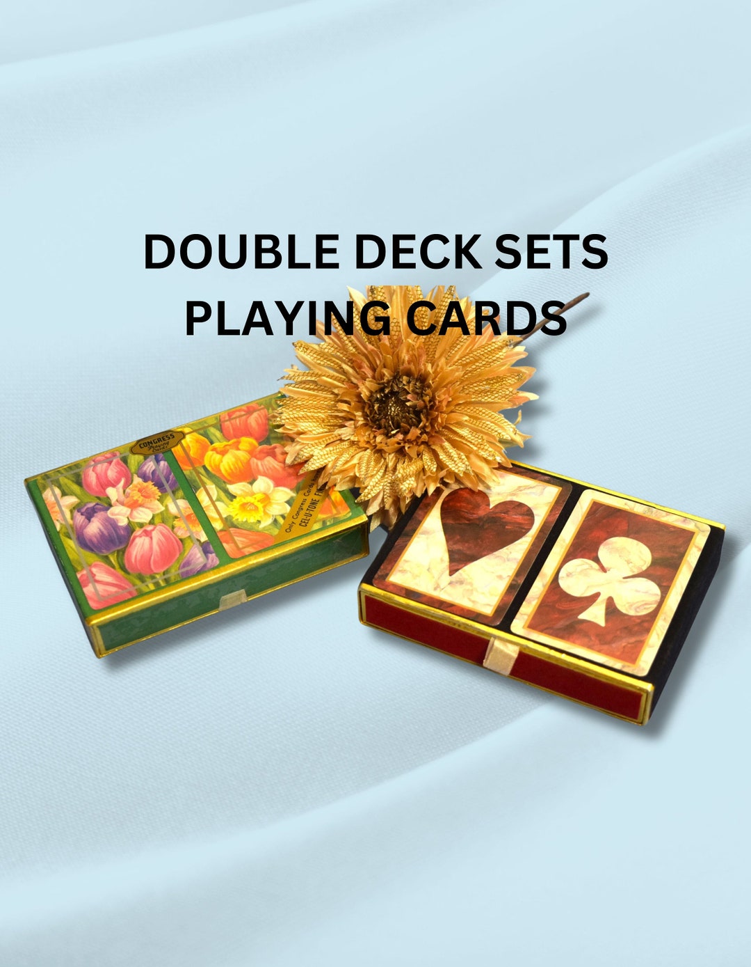 Vintage Playing Cards Congress Cards Choice of Double Deck Sets Tulip ...