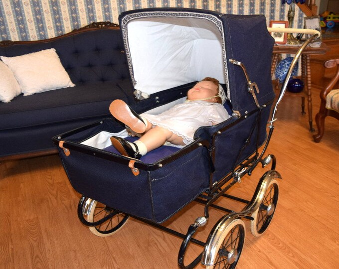 Antique 1950s Baby Carriage Buggy Stroller Bilt Rite With Original Tag ...