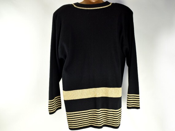 Vintage Nautical Black and Metallic Gold Sweater Card… - Gem