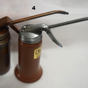 Vintage Oiler Oil Can Eagle Goldenrod Hand Pump Choice Metal Can ...