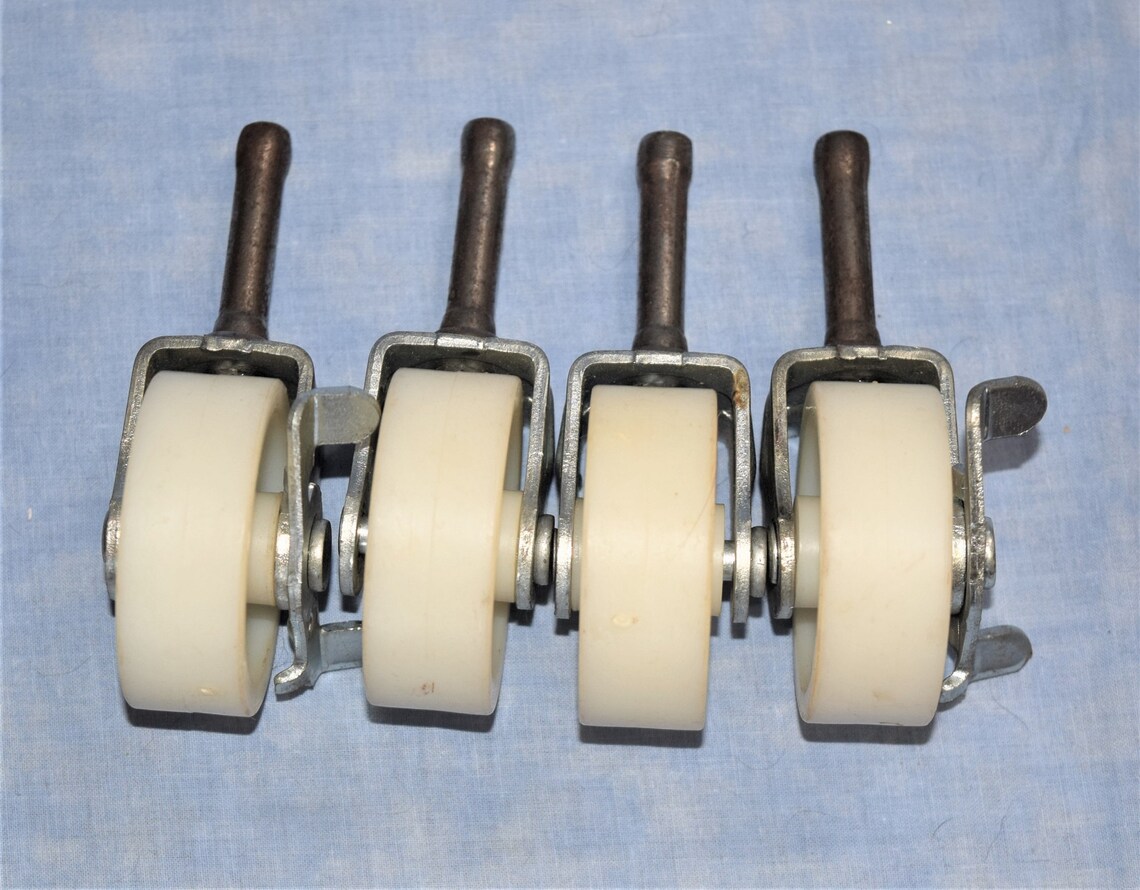Vintage Casters Acrylic Wheels Matching Set of 4 White Wheels - Etsy