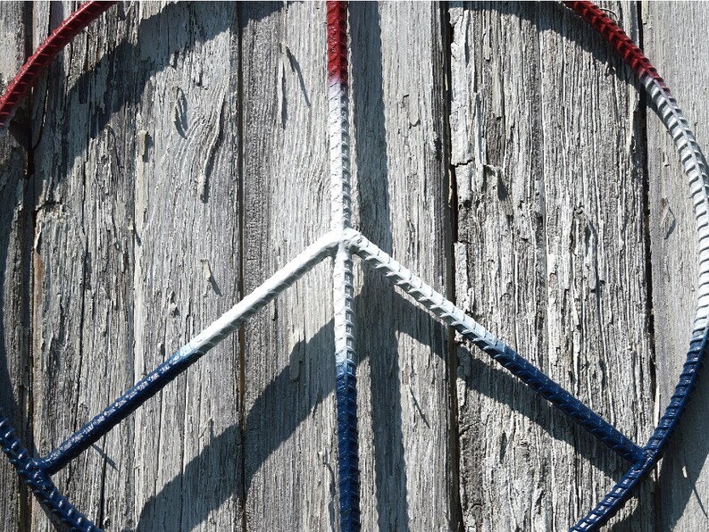 Large Peace Sign Rebar Art 20 or 24 Inch Metal Wall Hanging or | Etsy