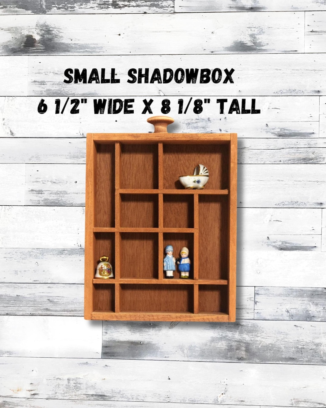 Small Wood Shadow Box Shelf Vintage Shelves Miniature Display Shelf ...