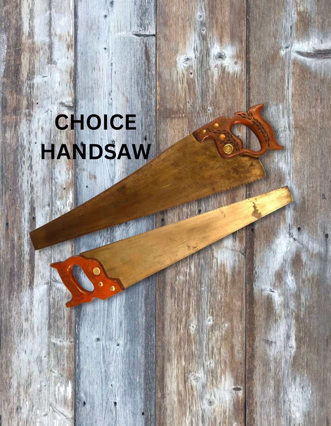 Old Hand Saws Warranted Superior 1900S Medallion Wheat Pattern Wood ...