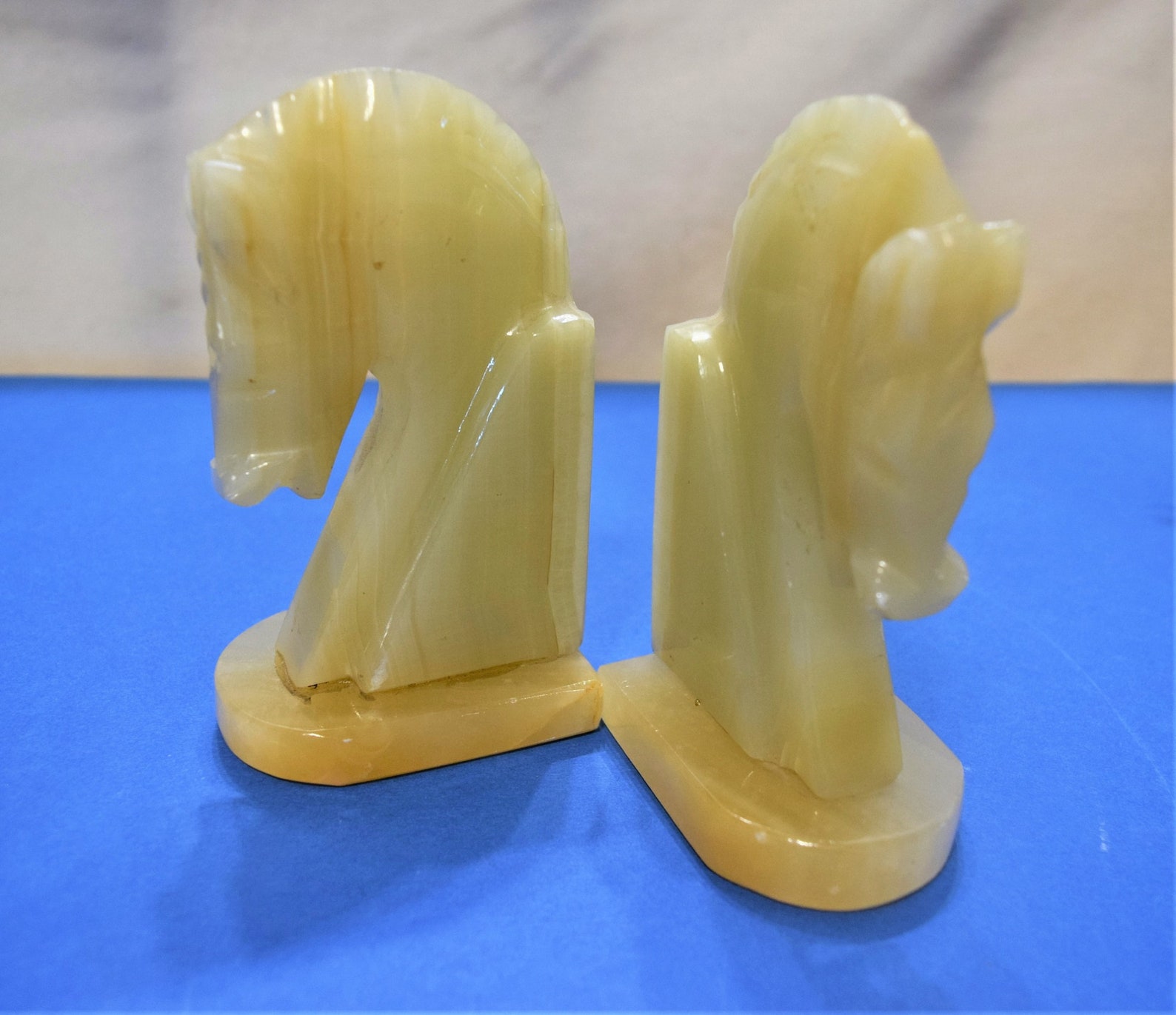 Onyx Horse Head Bookends Vintage Pair of Natural Stone Book - Etsy