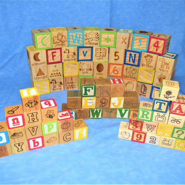 Vintage Wood Alphabet Blocks - Etsy