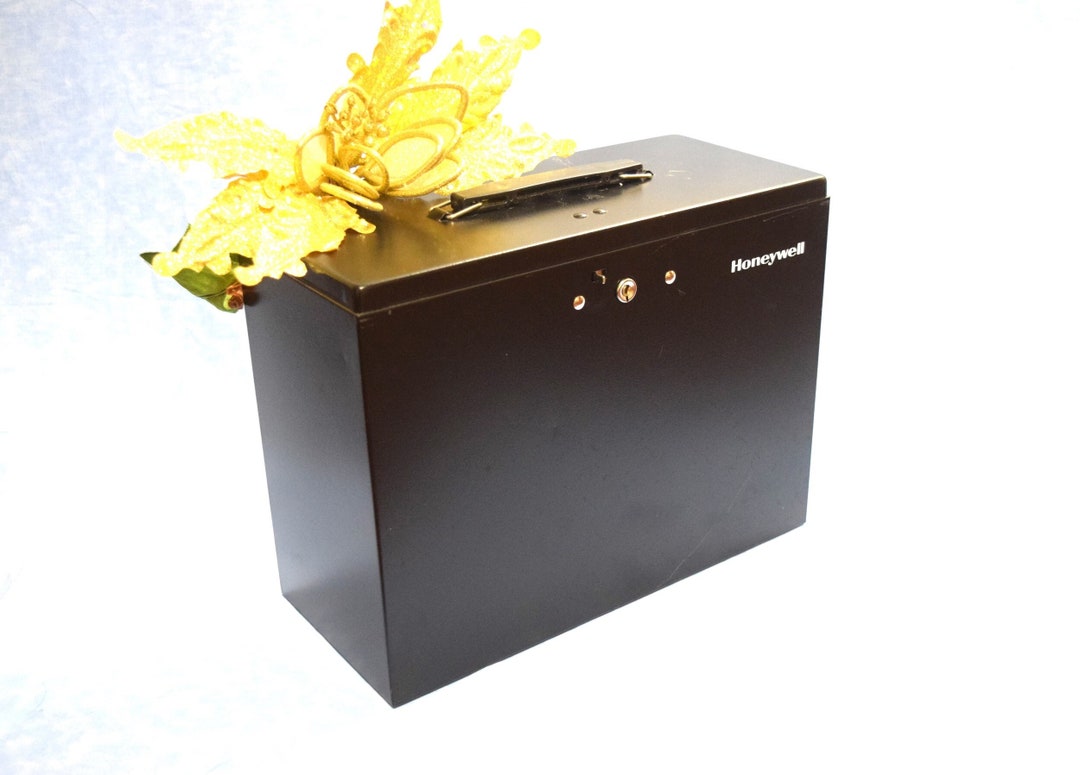 Vintage Black Metal File Cabinet Box Honeywell Portable Office Hanging ...