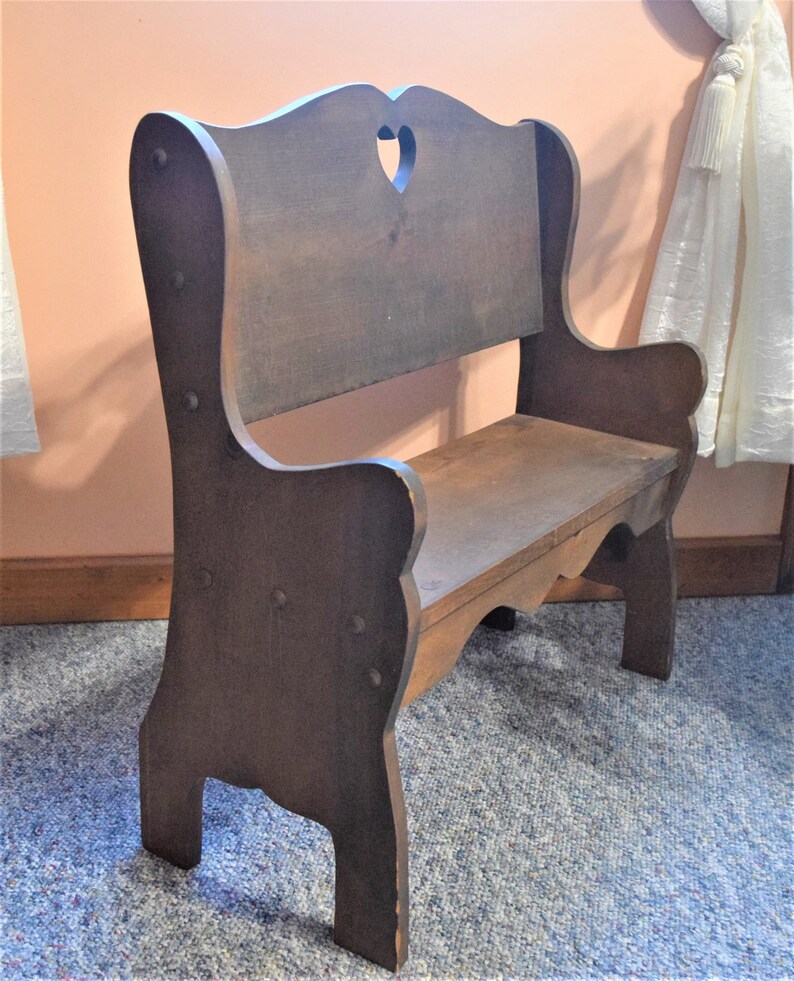 Wood Doll or Toddler Bench Heart Cutout 25 Inches Long Vintage - Etsy