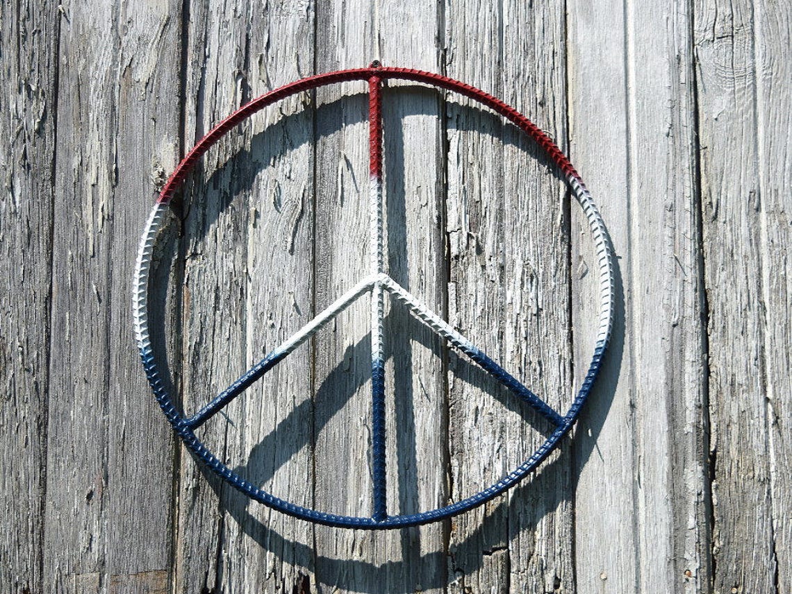 Large Peace Sign Rebar Art 20 or 24 Inch Metal Wall Hanging or - Etsy