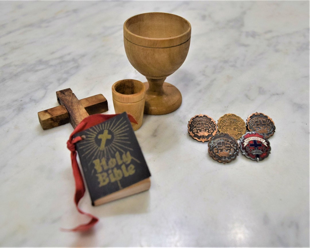 Vintage Religious Methodist Sunday School Pins or Shadow Box Miniatures ...
