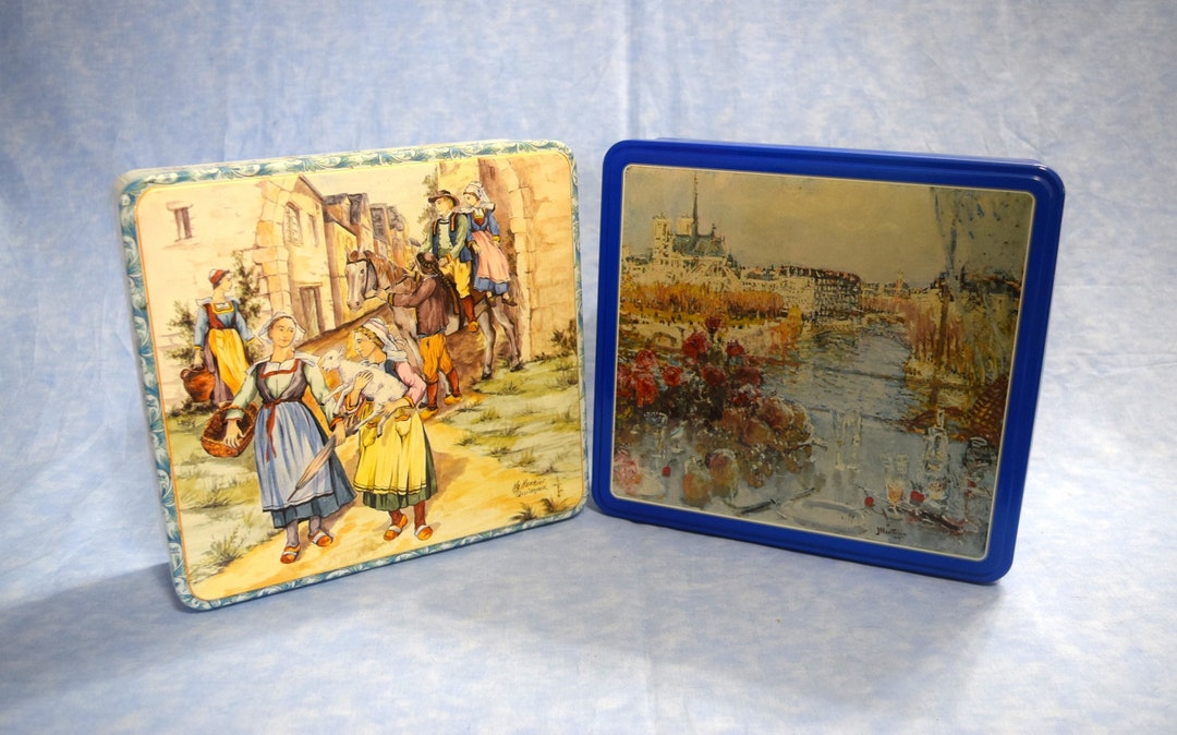 Vintage French Tins Colorful Folk Art Street Design or French Riviera ...