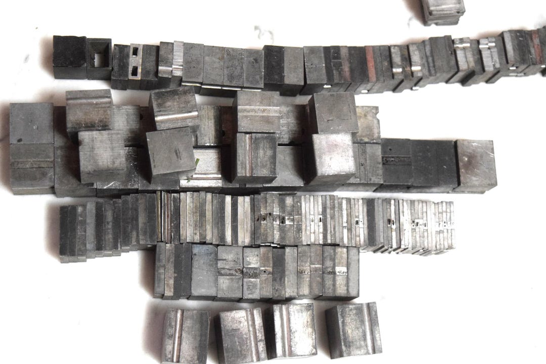 Vintage Typeset Metal Letterpress Spacing Blanks Different Sizes Circa ...