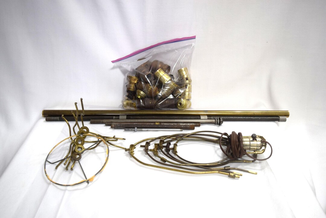Vintage Lamp Parts Choice Set - Light Socket Parts - Lamp Harp - Lamp ...
