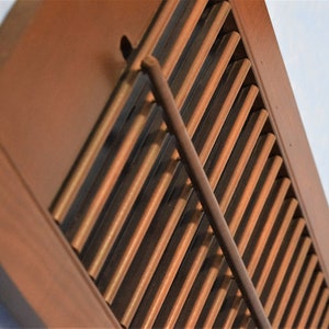 1 Vintage Reclaimed Wood Shutter Louvered Lightly Varnished Wide Table ...