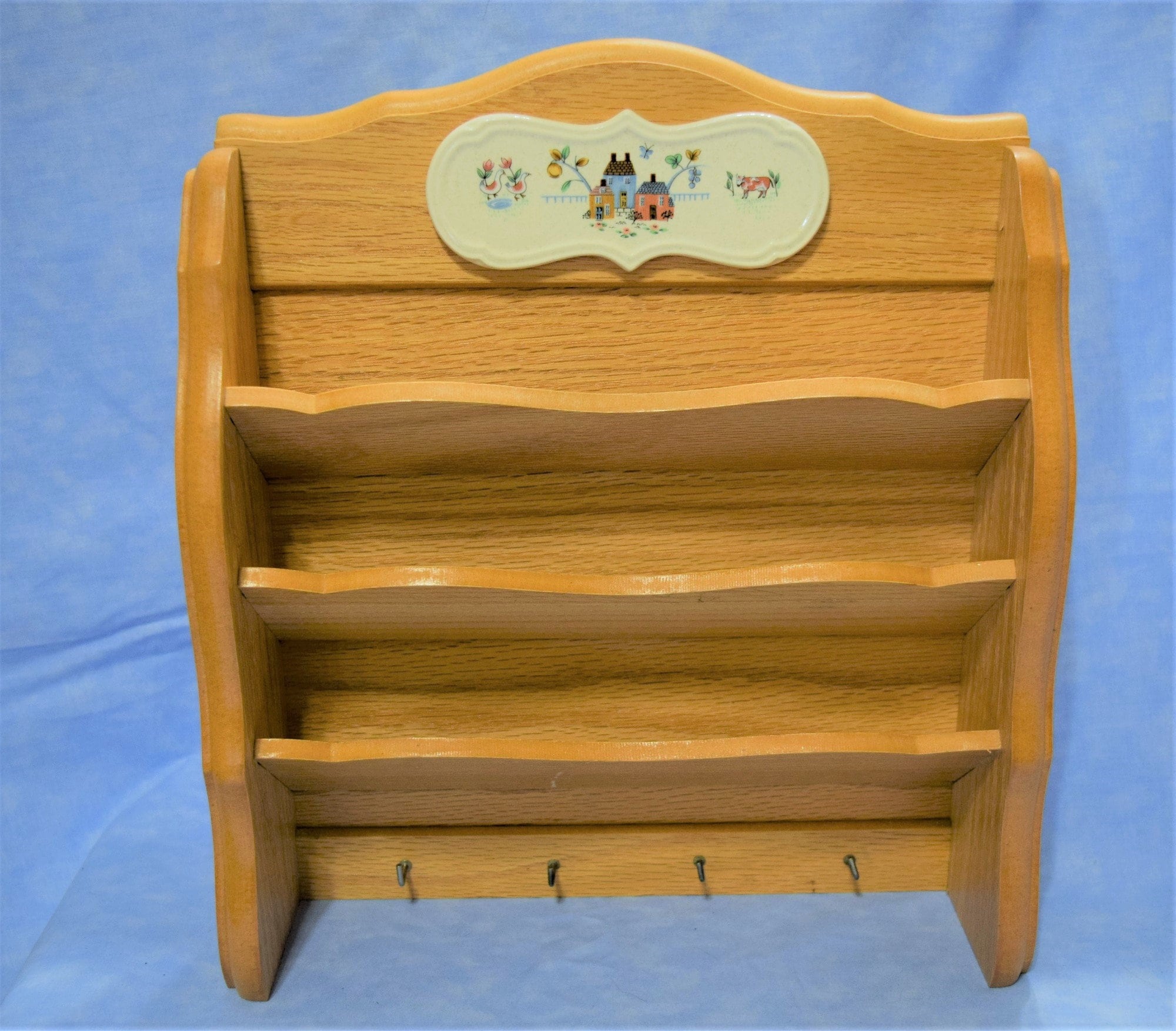 Home & Living Retro Wood Mail Sorter and Key Holder Wall Mount Mail ...