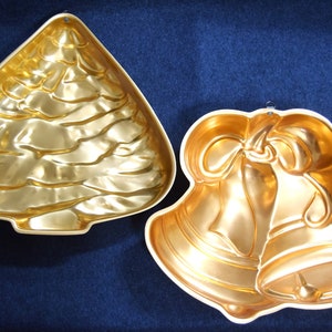 Vintage Jello Molds Dessert Pans Christmas Tree or Christmas Bells ...