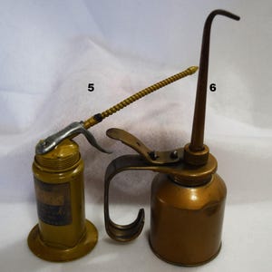 Vintage Oiler Oil Can Eagle Goldenrod Hand Pump Choice Metal Can ...