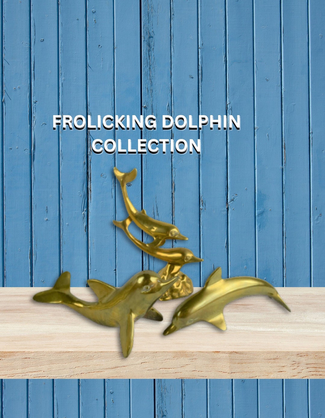 3 Solid Brass Dolphin Figurines Nautical Decor Beach House Vintage ...