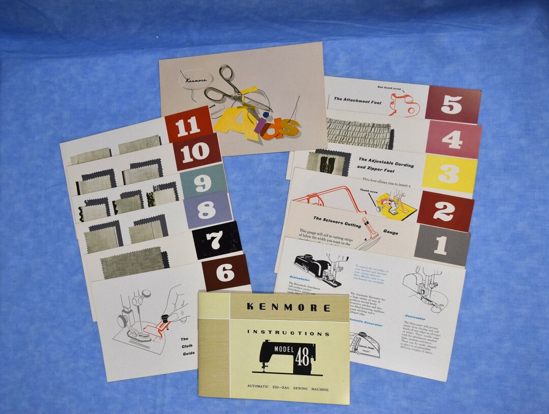 Vintage Kenmore Model 48 Instruction Booklet Plus 12 How to Cards ...
