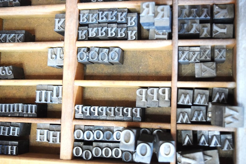 Vintage Metal Letterpress Typeset Buy 5 Get 20% off Choice Pick of ...