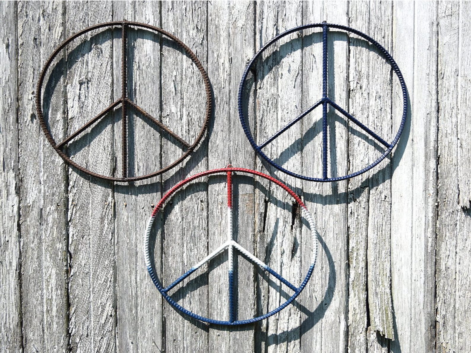 Large Peace Sign Rebar Art 20 or 24 Inch Metal Wall Hanging or - Etsy