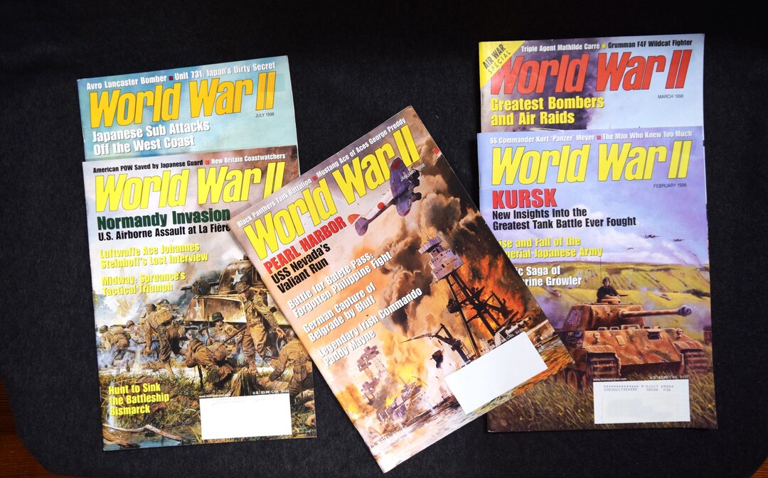5 Vintage World War II Magazines 1998 Historical War Magazines WWII ...