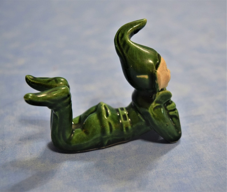 Cute Pixie Elves Green Elf Enesco Treasure Craft 1950s Japan - Etsy