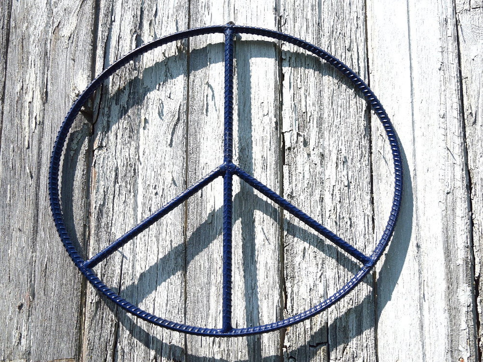 Large Peace Sign Rebar Art 20 or 24 Inch Metal Wall Hanging or - Etsy