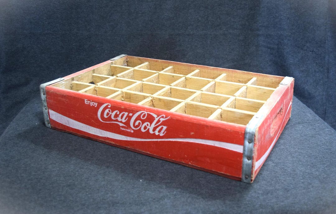 Vintage Divided Coca Cola Coke Pop Crate Red Crate White Lettering Wood ...