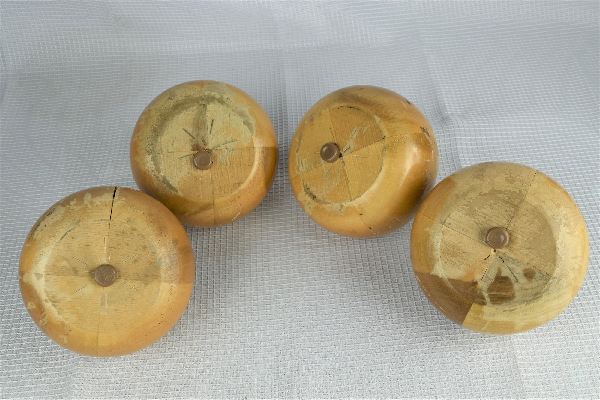 Vintage Furniture Legs Short Round Light Oak Legs Sofa Ottoman - Etsy