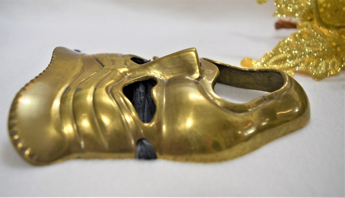 Brass Comedy Opera Mask Vintage Theatre Drama Wall Decor Pair - Etsy