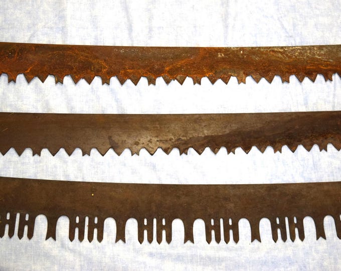 3 Vintage Large 2 Man Cross Cut Saws Double Handle Crosscut Logging Saw ...