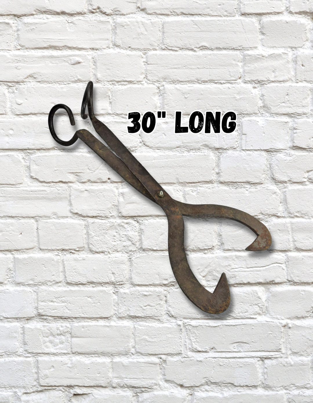 Extra Large Antique 1940s Logging Tongs Forged Iron 30" Long Heavy Duty ...