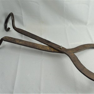 Extra Large Antique 1940s Logging Tongs Forged Iron 30" Long Heavy Duty ...
