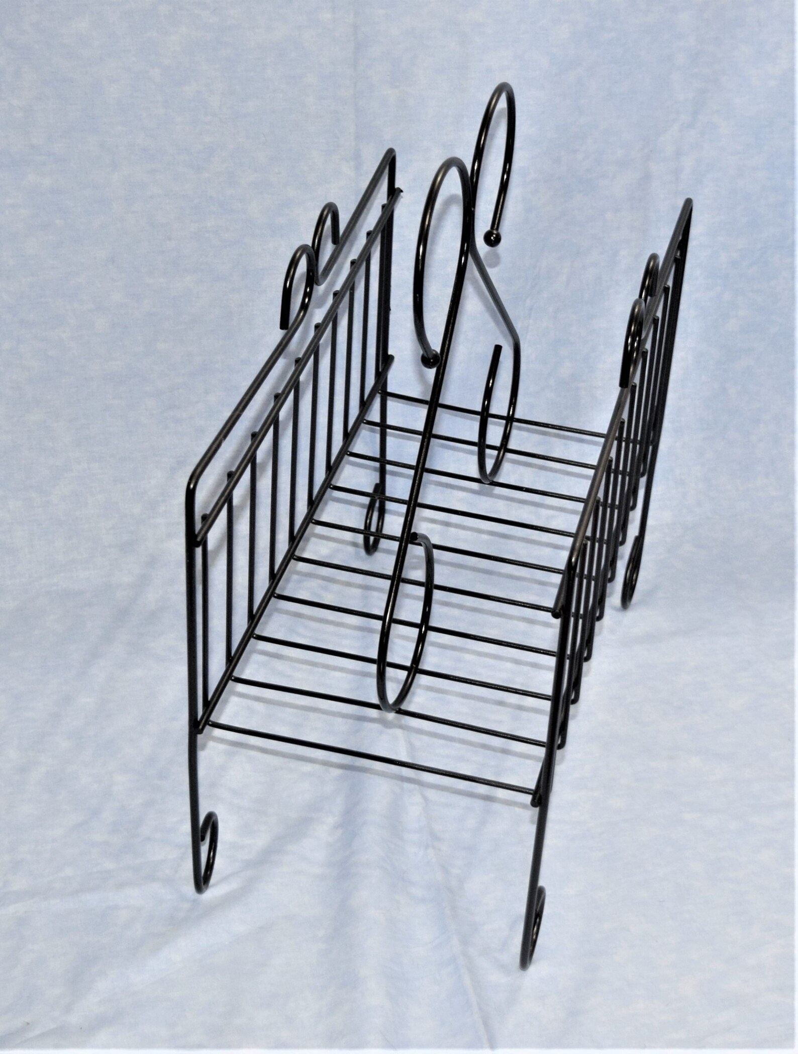 Vintage MCM Black Metal Magazine Rack Large Sturdy Newspaper - Etsy