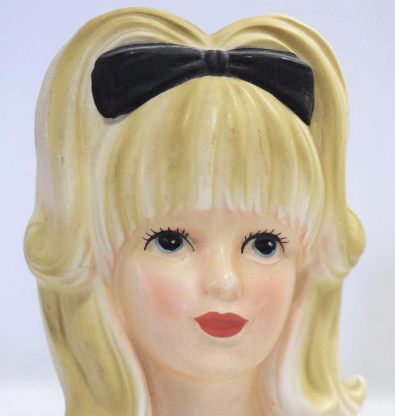 Vintage Lady Head Vase Relpo Blonde Teen Girl Head Vase or Baby Boy ...