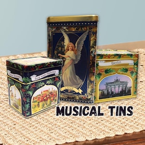 Vintage Decorative Tins Christmas Musical Lambertz Biscuit German Tin ...
