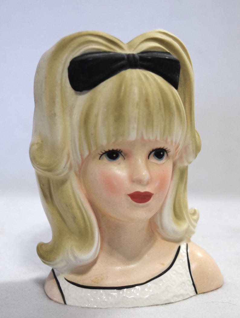 Vintage Lady Head Vase Relpo Blonde Teen Girl Head Vase or Baby Boy ...