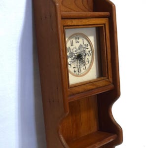 Vintage Wood Shelf Cabinet With Clock Center Watermill Face Clock ...