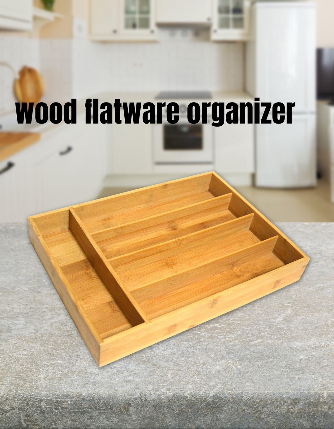 Vintage Wooded Silverware Tray Finger Joint Corners Wood Flatware ...