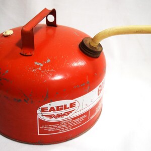 Vintage Red Gas Cans Metal Eagle 2 1/2 Gallon or 1 1/2 Gallon Extra ...