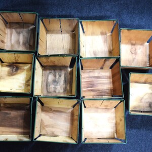 11 Vintage Wooden Berry Boxes Containers With Metal Rim Strawberry ...