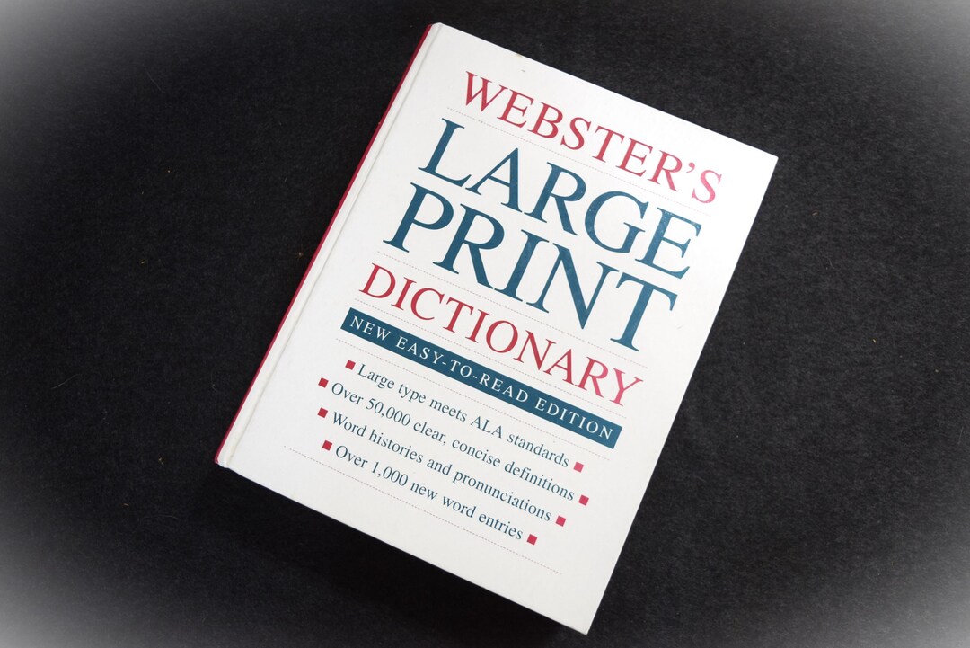 Vintage Webster Large Print Dictionary White and Red Hardback Coffee ...
