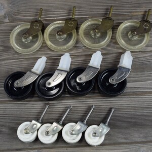 Vintage Casters Acrylic Wheels Matching Set of 4 Only 1 Set | Etsy