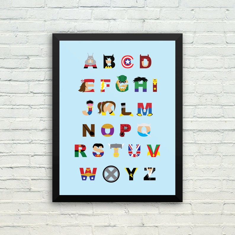 Superhero Abcs Alphabet - Etsy