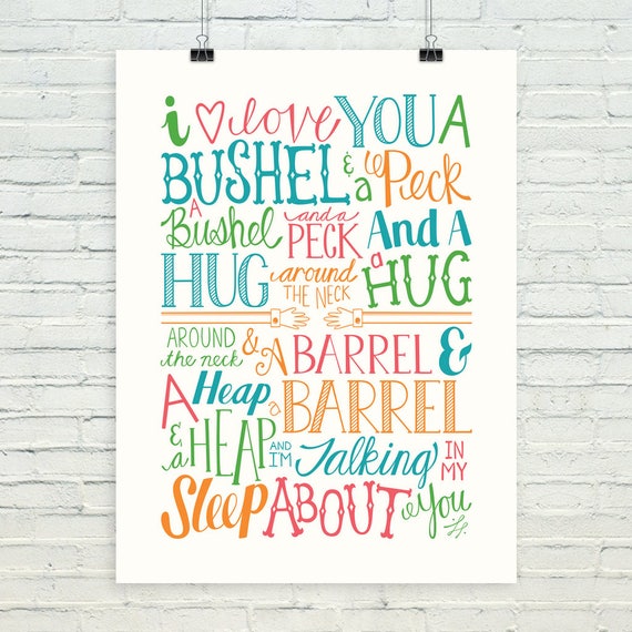 A Bushel and a Peck spring Colors Version | Etsy