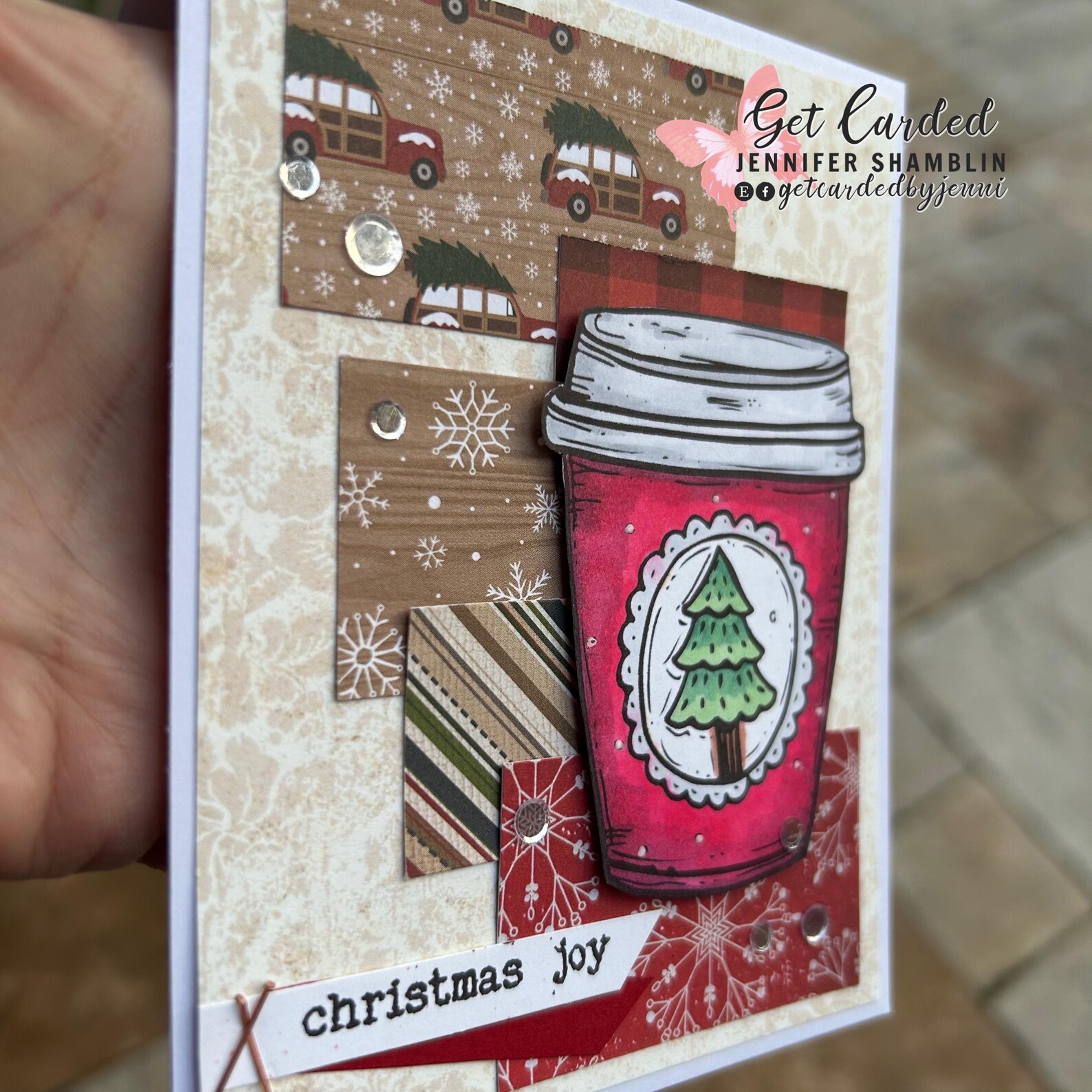 Christmas Joy, Coffee Cup, Festive, Coffee Lover, Thank You Card ...