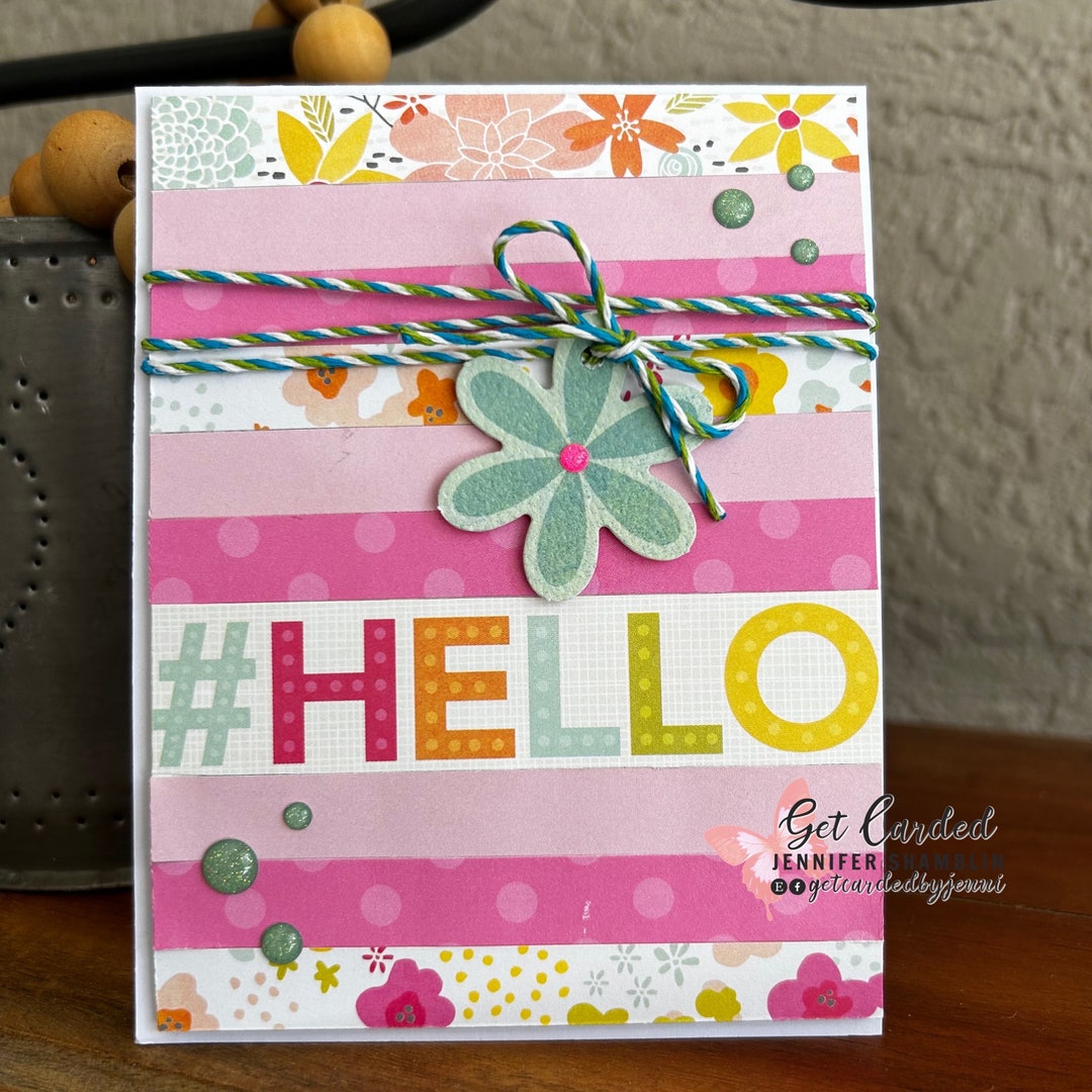 Handcrafted Note Card, #hello, Hey Hi Hello, Blank Note Card, Hello ...