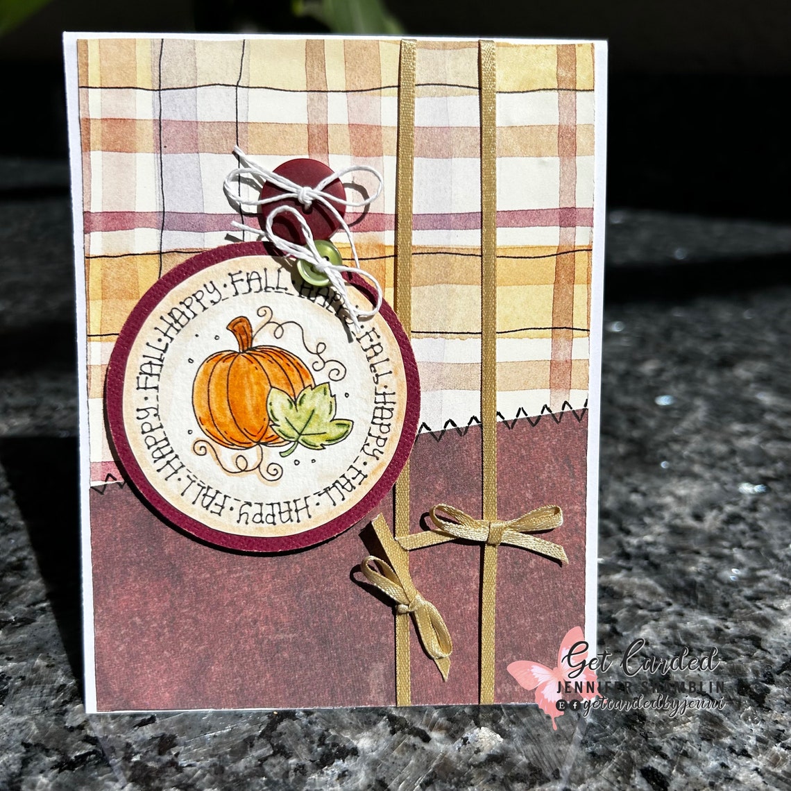 Handmade Fall Card, Autumn, Leaves, Thanksgiving, Pumpkin, Greeting ...