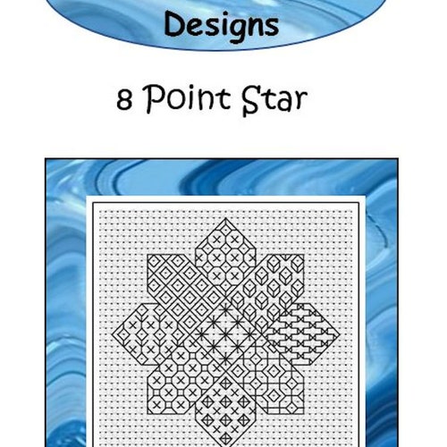 Blackwork Embroidery Chart 8 Point Star PDF Chart - Etsy